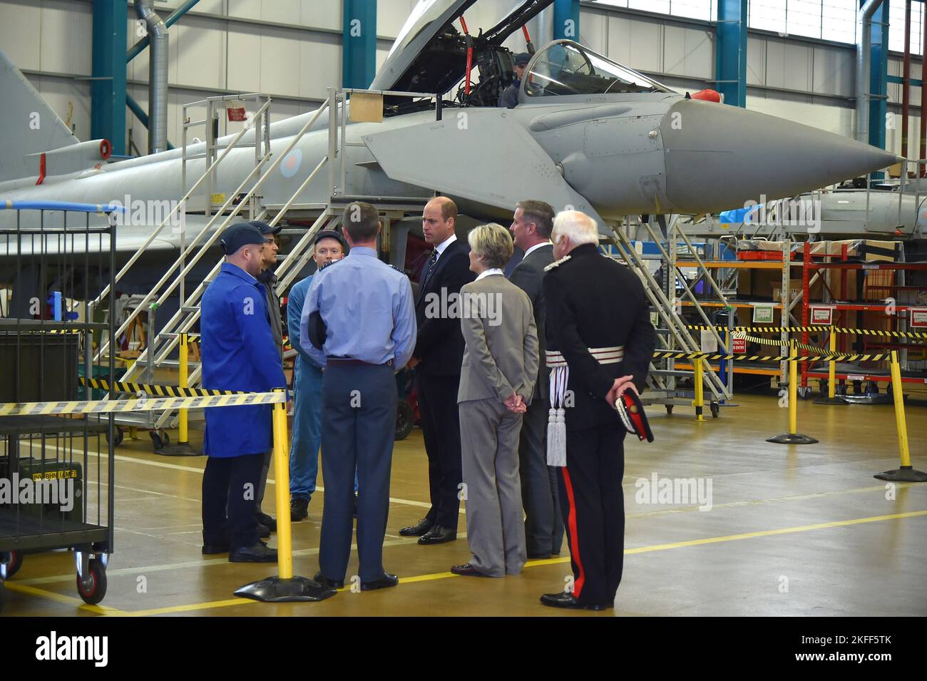 The Prince of Wales meets staff as he tours a Typhoon maintenance ...