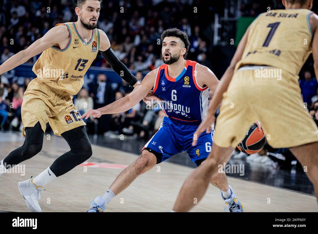Istanbul, Turkey - 17 Nov 2022, Elijah Bryant (C) of Anadolu Efes ...