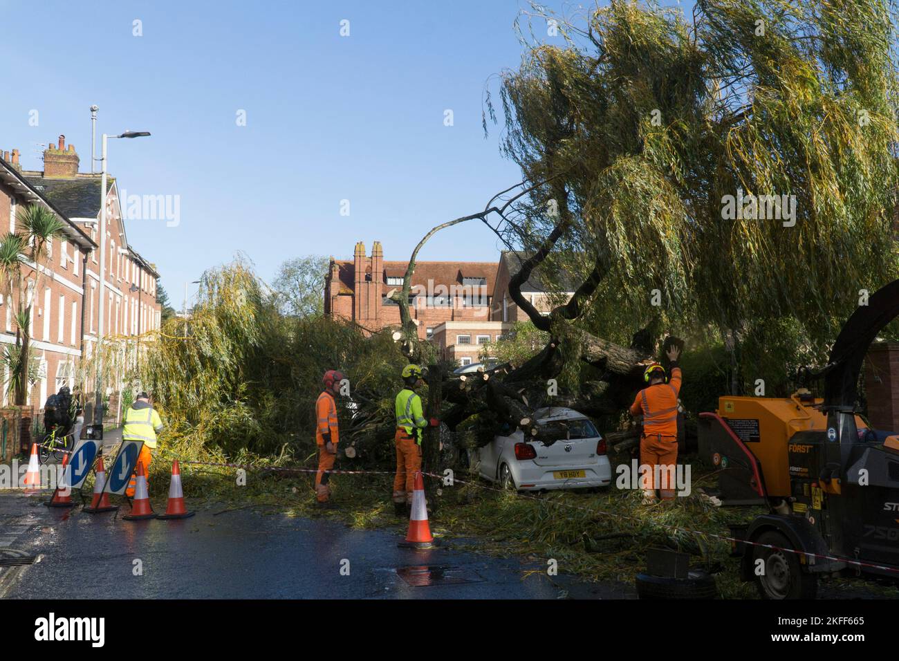 Exeter, UK, 18 November 2022: After several days of intermittently ...