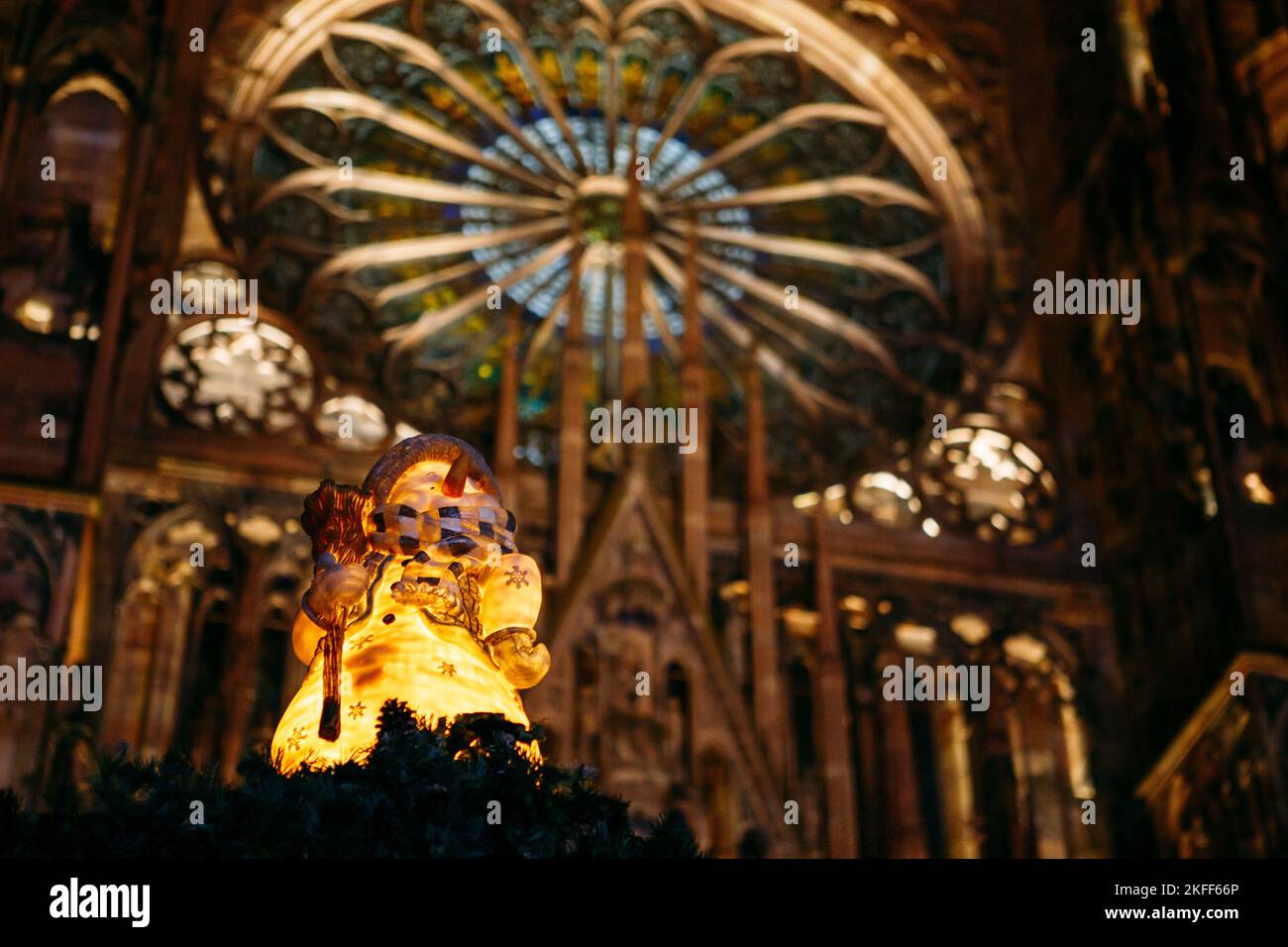 STRASBOURG, FRANCE - December 2016 - Christmas snowman decorations in ...