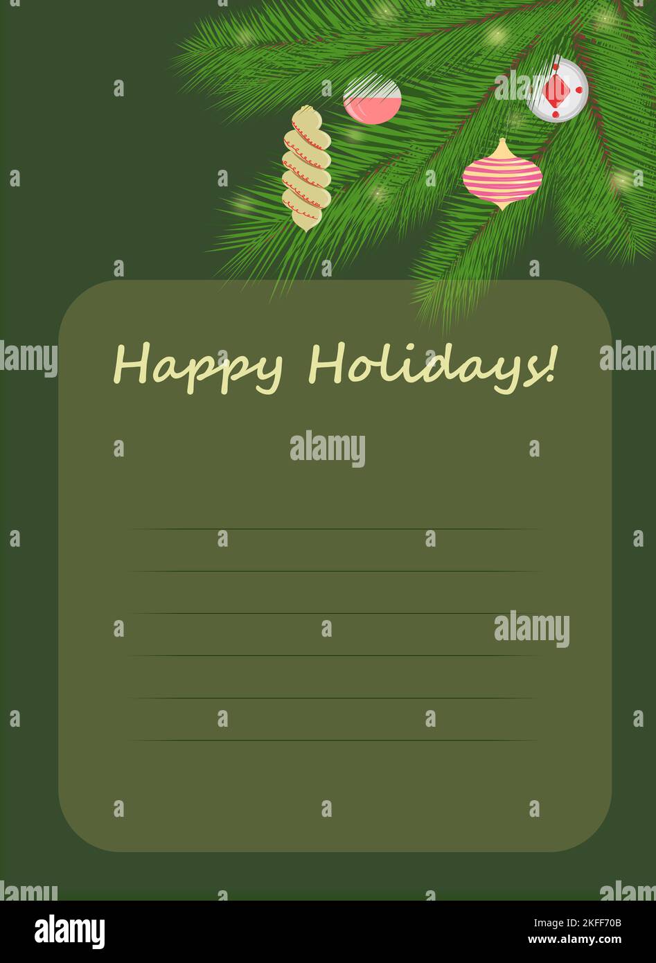 Merry Christmas mail greeting card Stock Photo - Alamy