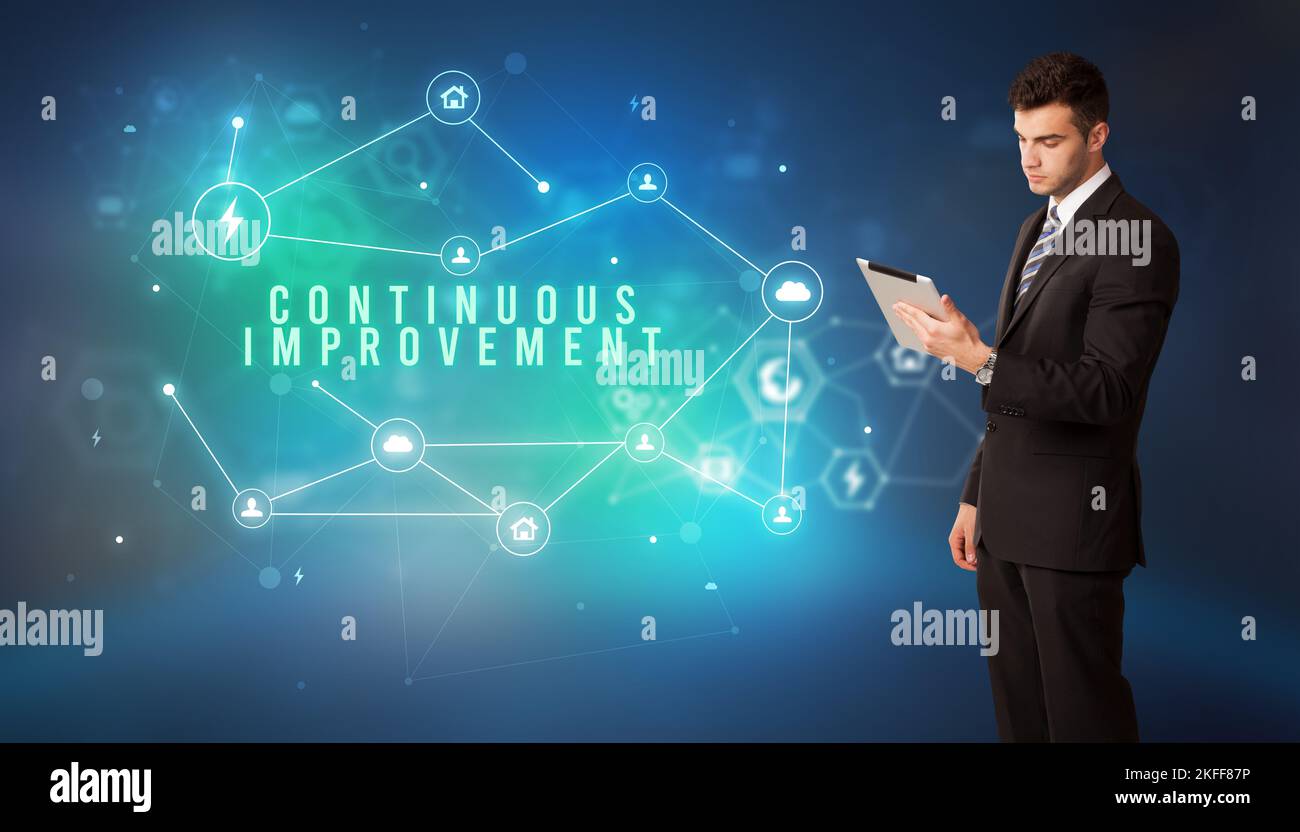 Businessman thinking about technology concept Stock Photo - Alamy