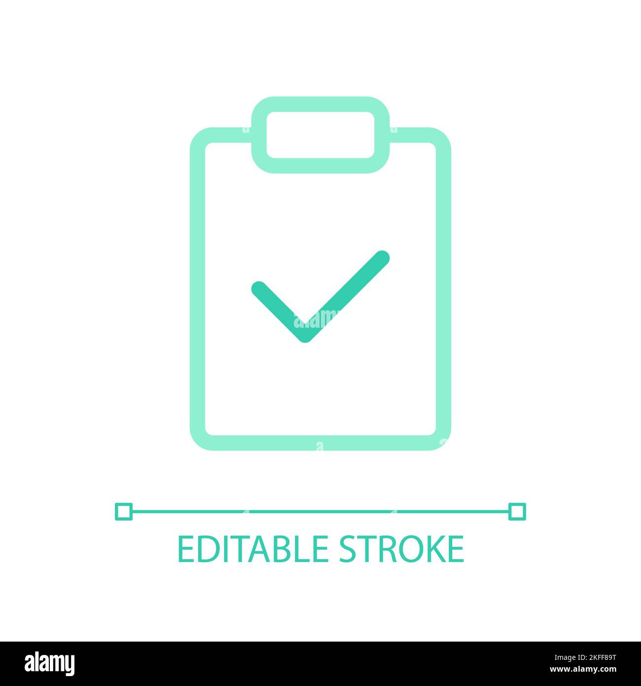 Completed task pixel perfect color linear ui icon Stock Vector Image ...