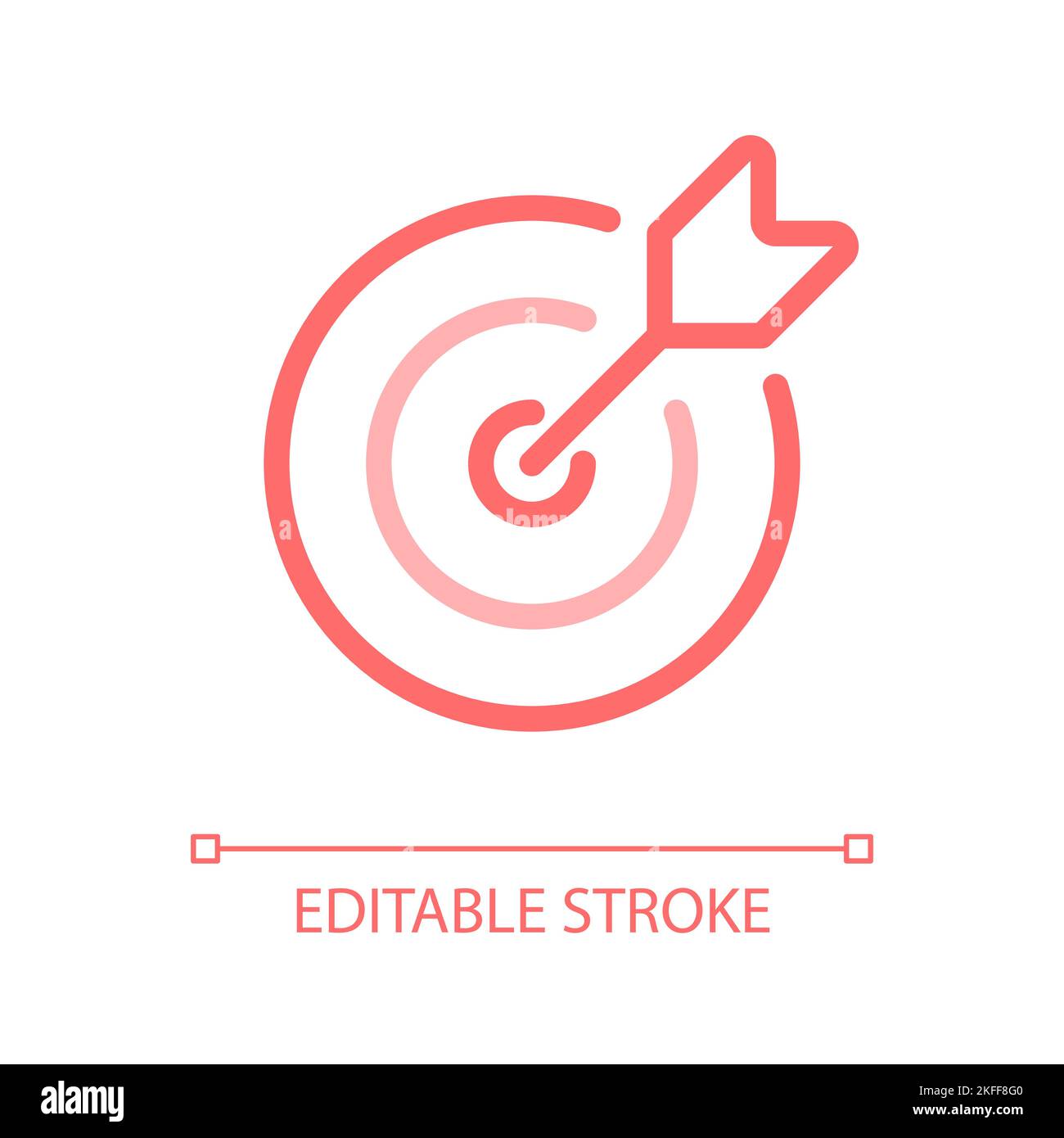 Reaching target pixel perfect color linear ui icon Stock Vector Image ...