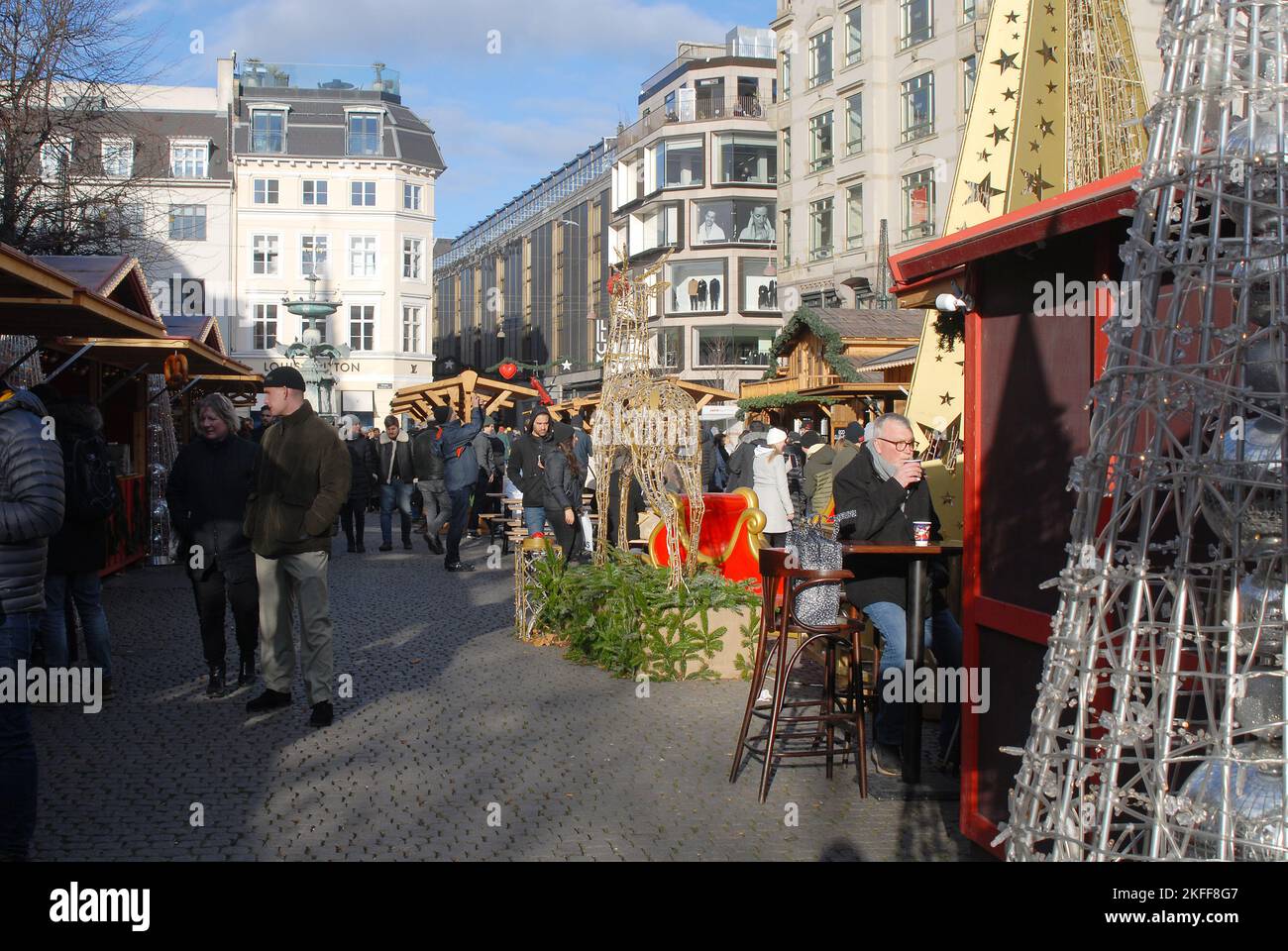Copenhagen/Denmark/18 November 2022/ christmas market at hojbro plads ...