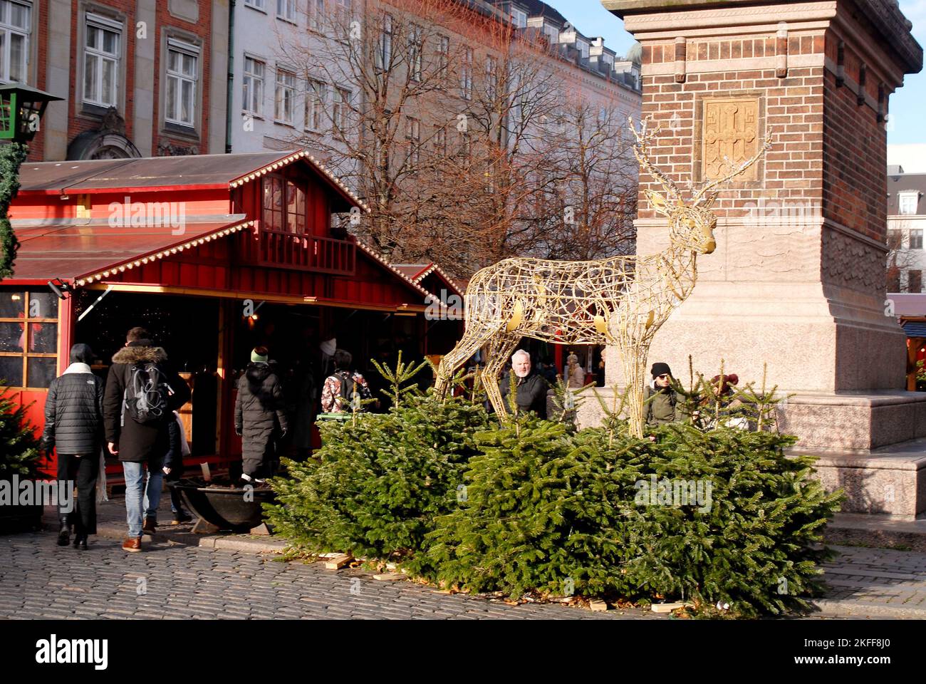 Copenhagen/Denmark/18 November 2022/ christmas market at hojbro plads ...