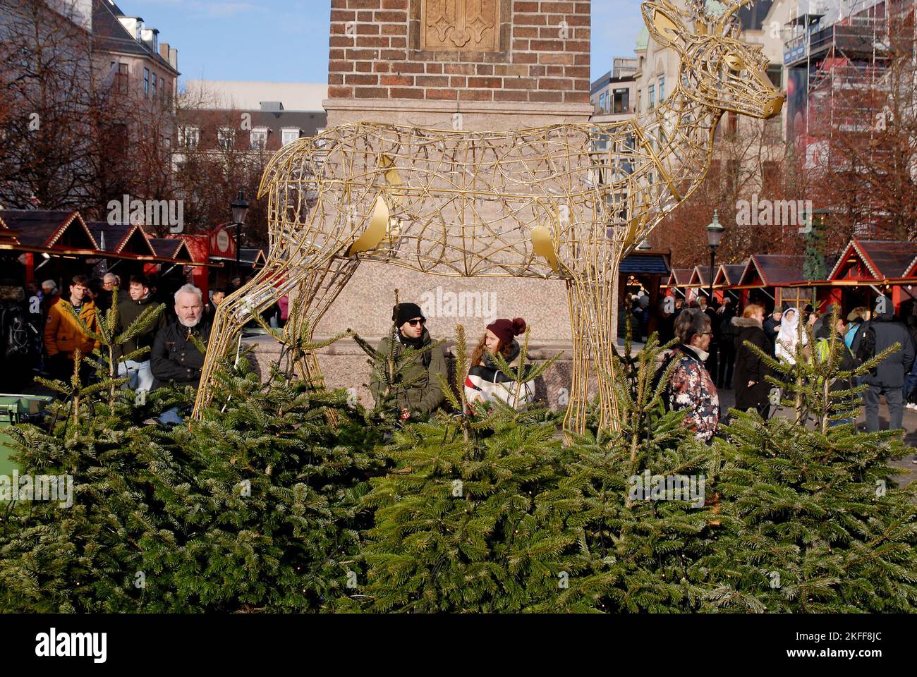 Copenhagen/Denmark/18 November 2022/ christmas market at hojbro plads ...