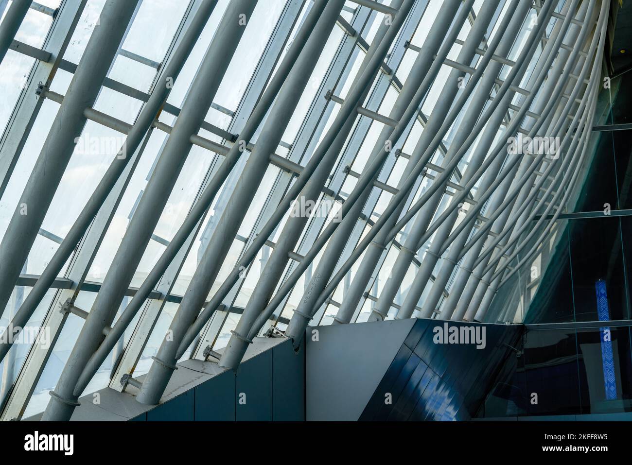 Close-up of a steel structure dome in a modern building interior Stock ...