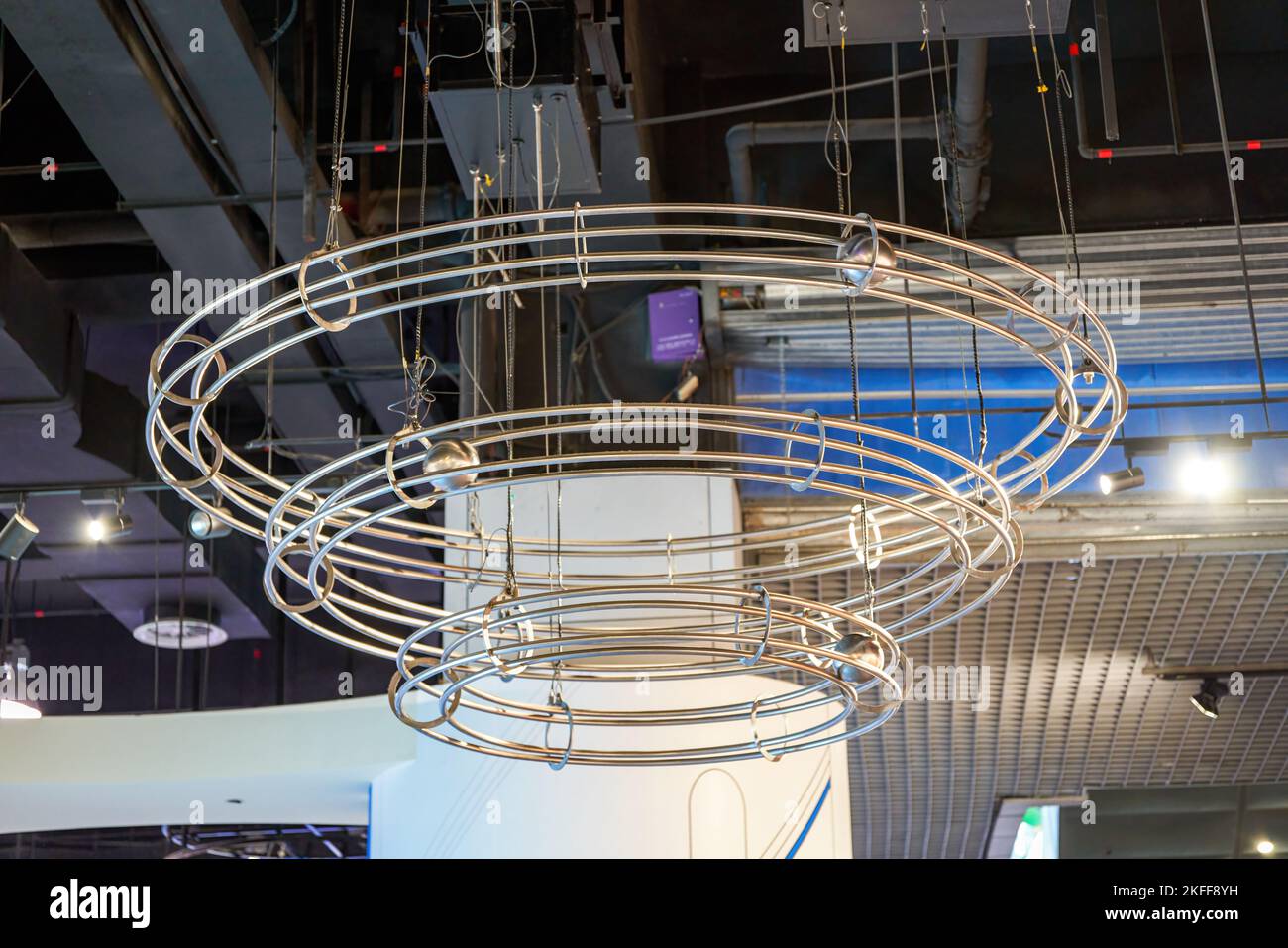 Teaching model circular track and steel ball suspended indoors Stock ...