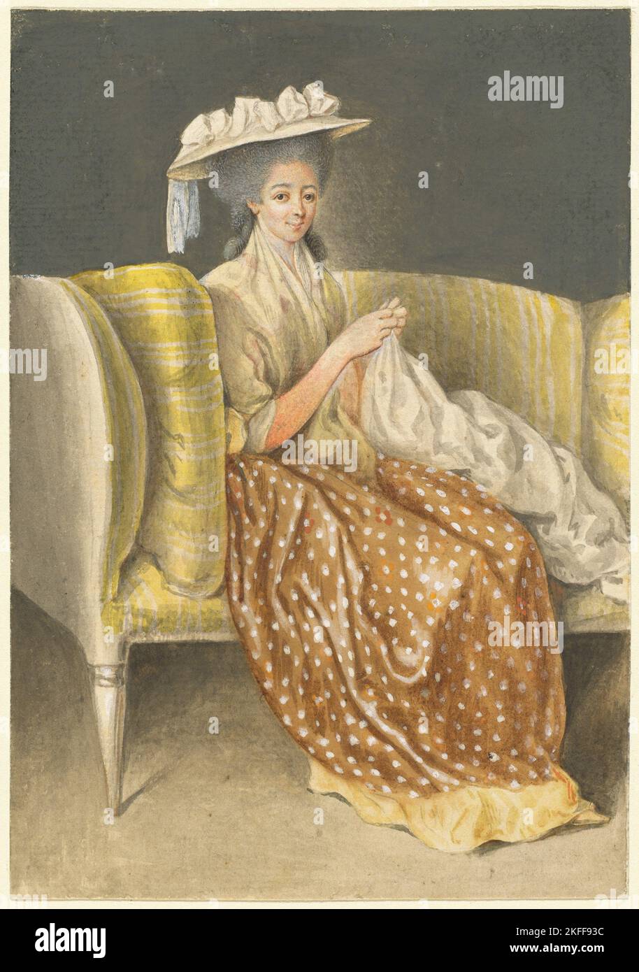 Portrait of a Lady Sewing Stock Photo - Alamy