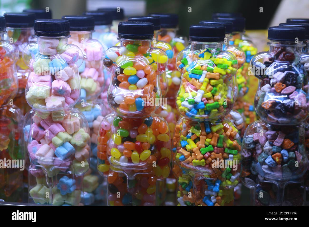 five-color cotton candy, multi-colored nuggets in ho thi ky street food ...