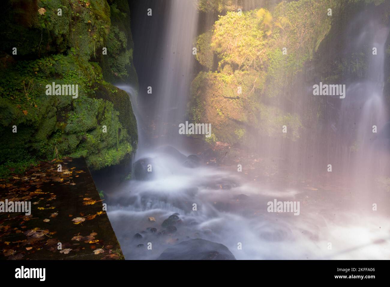 A scenic view of a waterfall in Saxon Switzerland, Germany Stock Photo ...