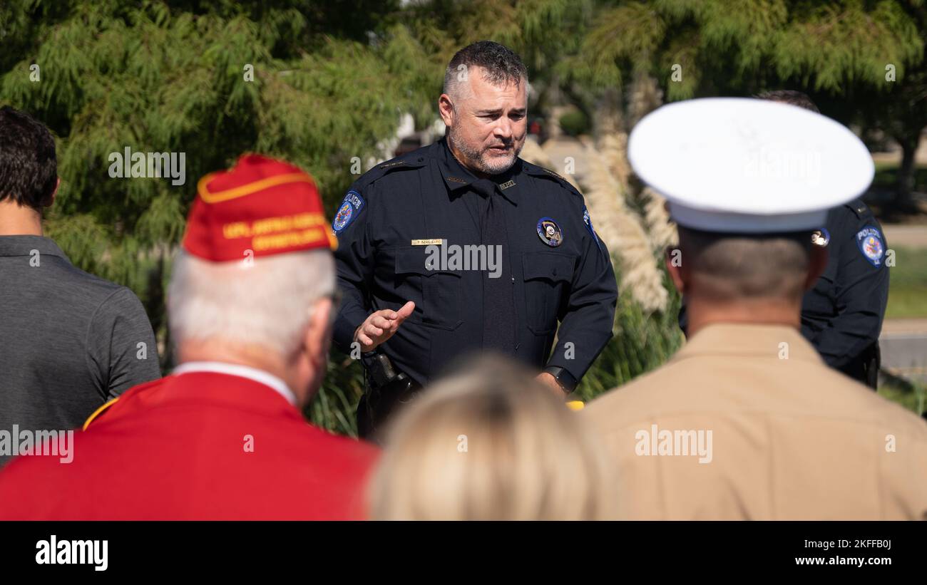 City of Mandeville police Chief Todd Schliem speaks after the unveiling ...