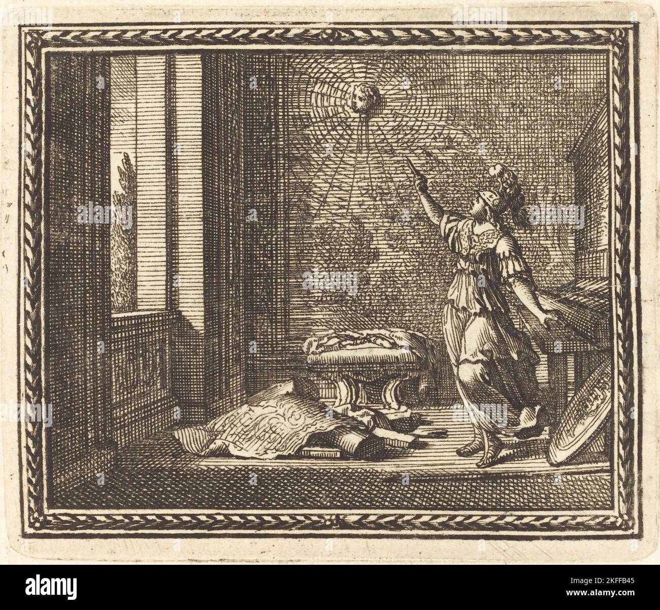 Minerva Changing Arachne into a Spider, published 1676 Stock Photo - Alamy