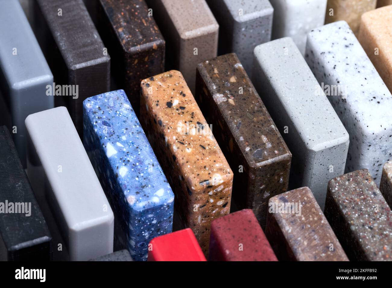 Porcelain stoneware square samples as kitchen countertop examples of ...