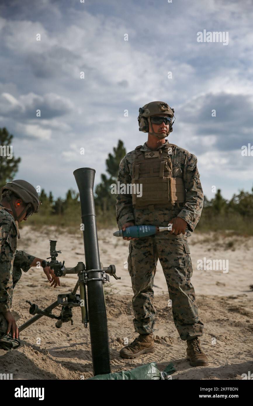 Prepares the m252 81mm mortar system hi-res stock photography and ...