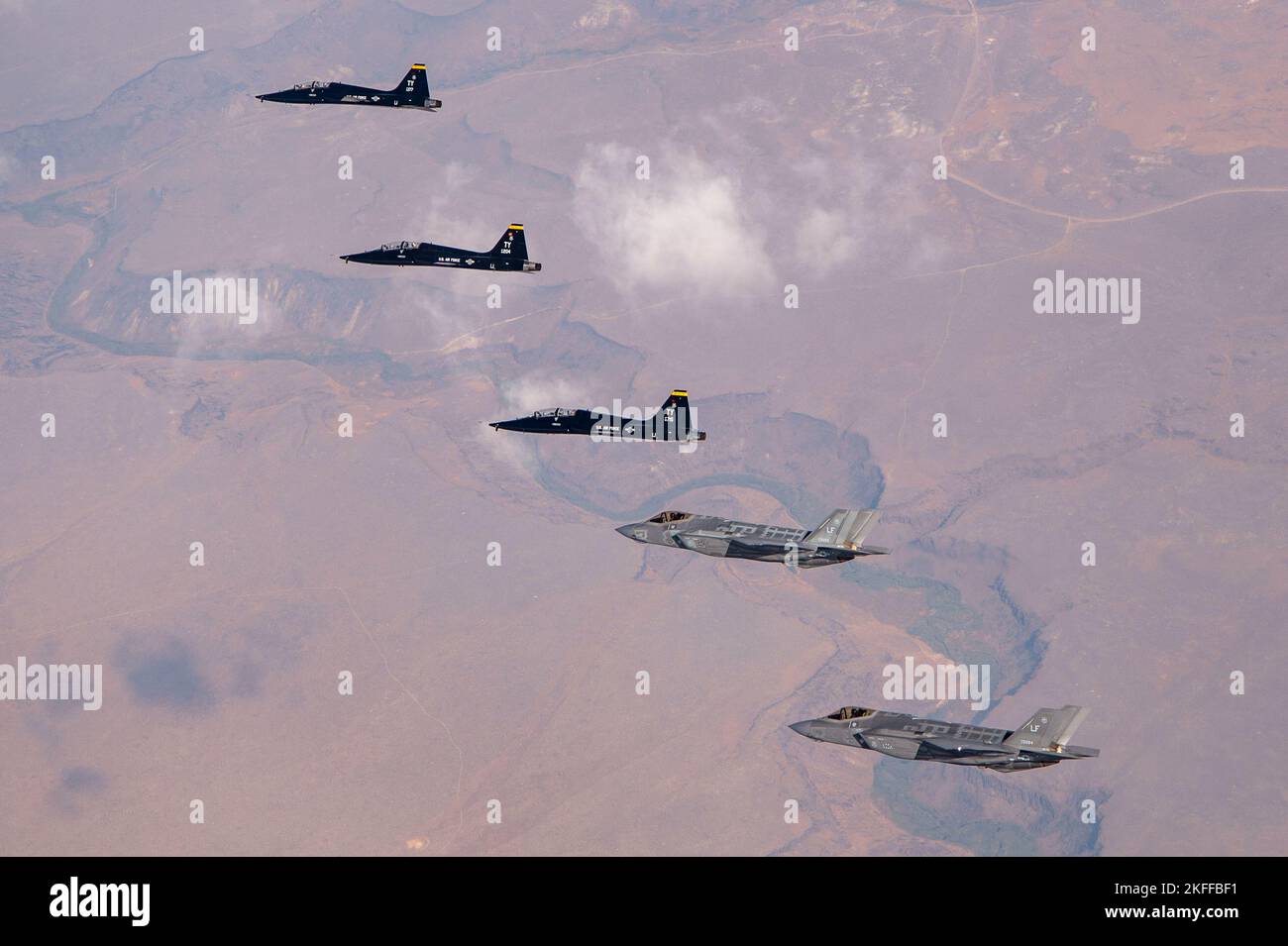 U.S. Air Force F-35A Lightning IIs assigned to the 61st Fighter ...