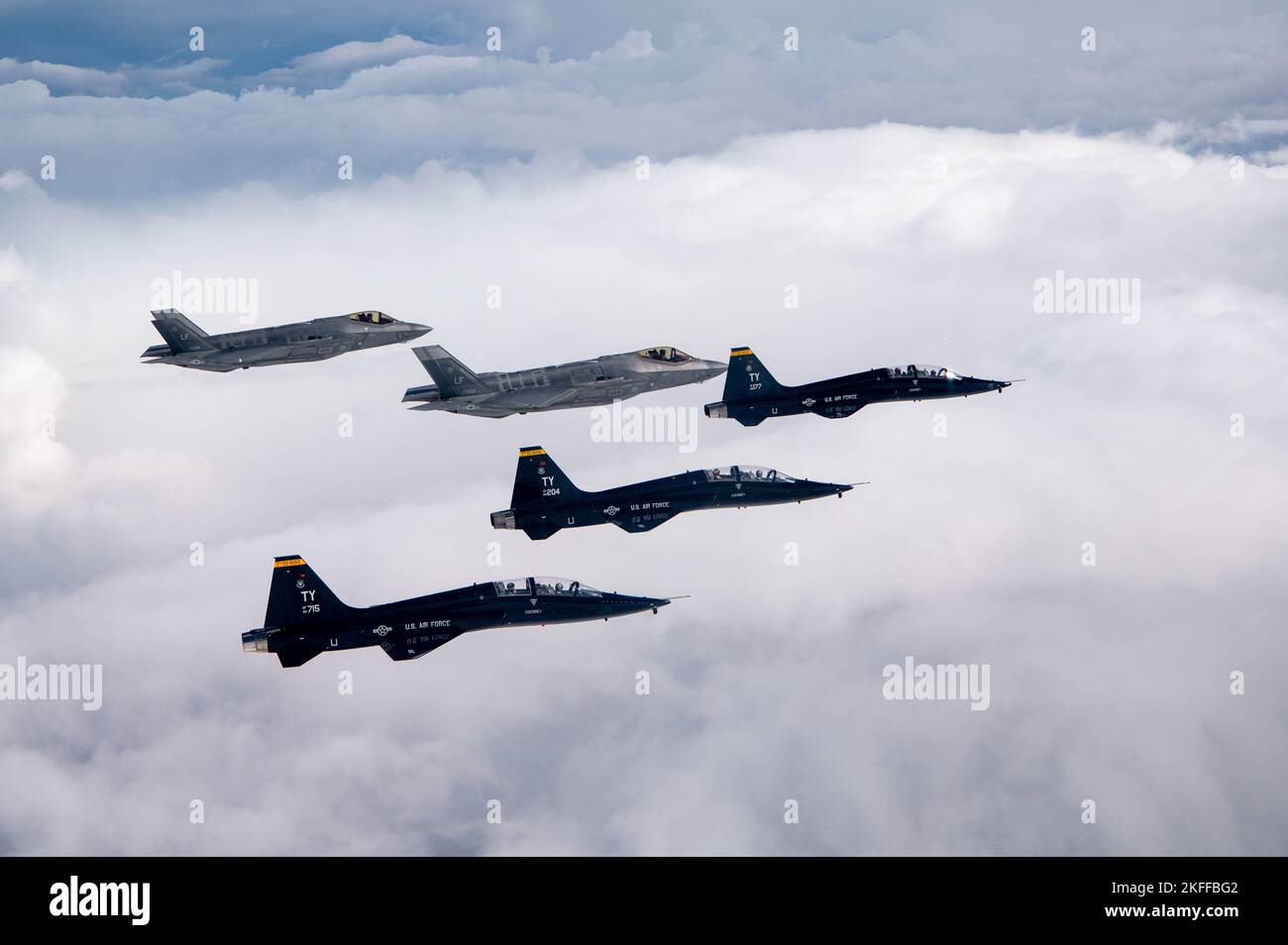 U.S. Air Force F-35A Lightning IIs assigned to the 61st Fighter ...