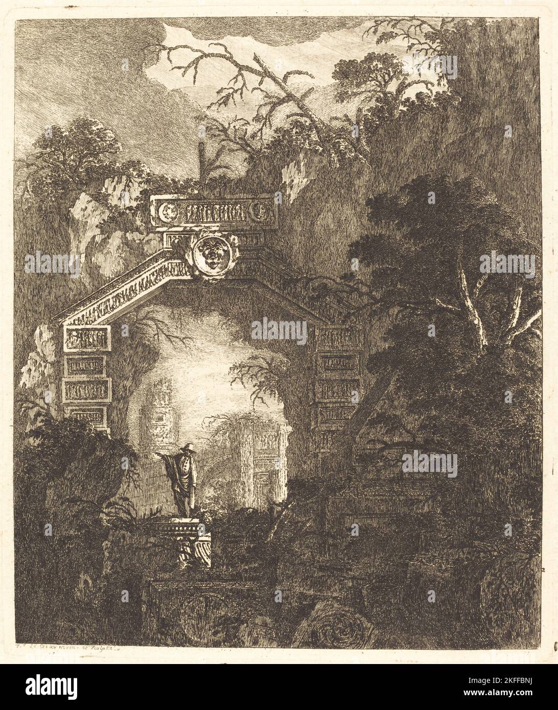 Figure Standing under a Stone Arch, 1768 Stock Photo - Alamy