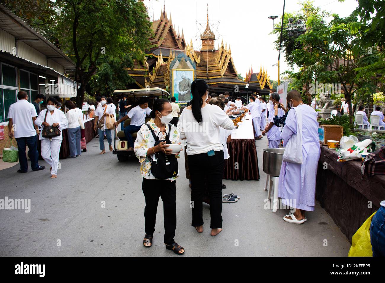 Thai people and practitioner observe religious or practice dharma join ...