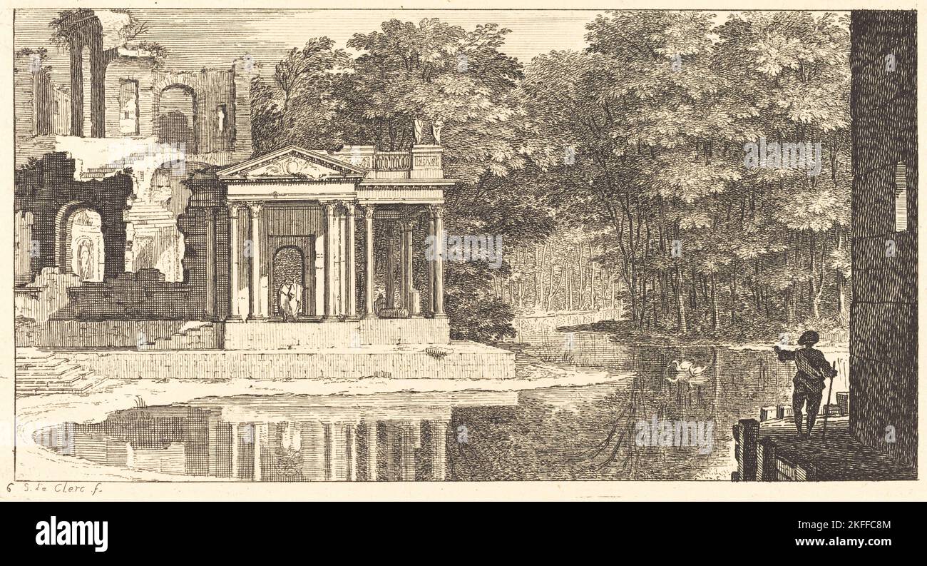 Landscape with Temple Ruins and Pond, 1673 Stock Photo - Alamy