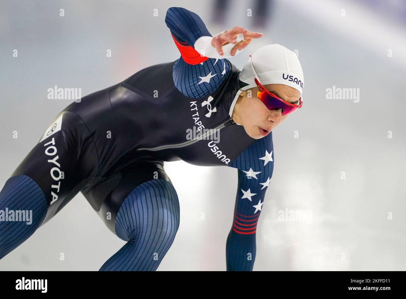 HEERENVEEN, NETHERLANDS - NOVEMBER 18: Greta Myers of USA competing on ...