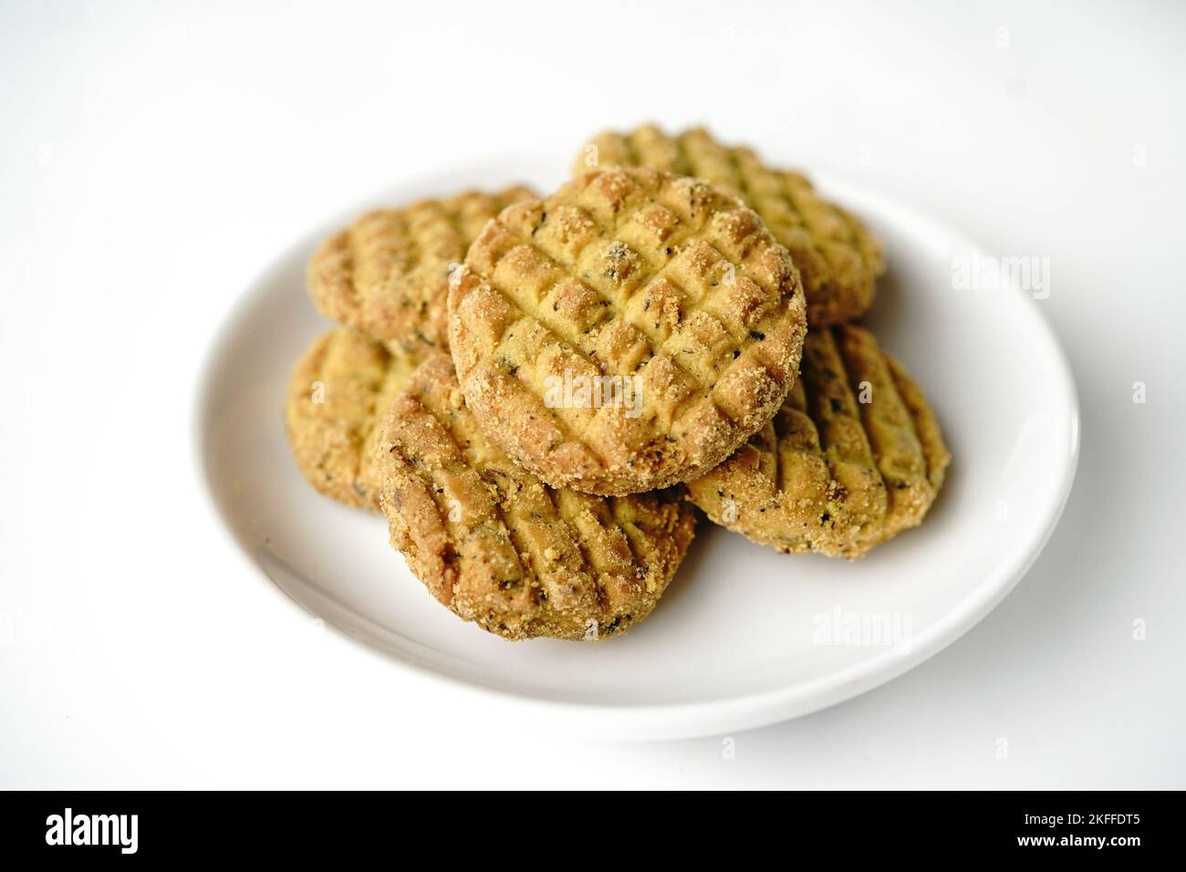 Savory spiced Indian masala cookies or biscuits, selective focus Stock ...