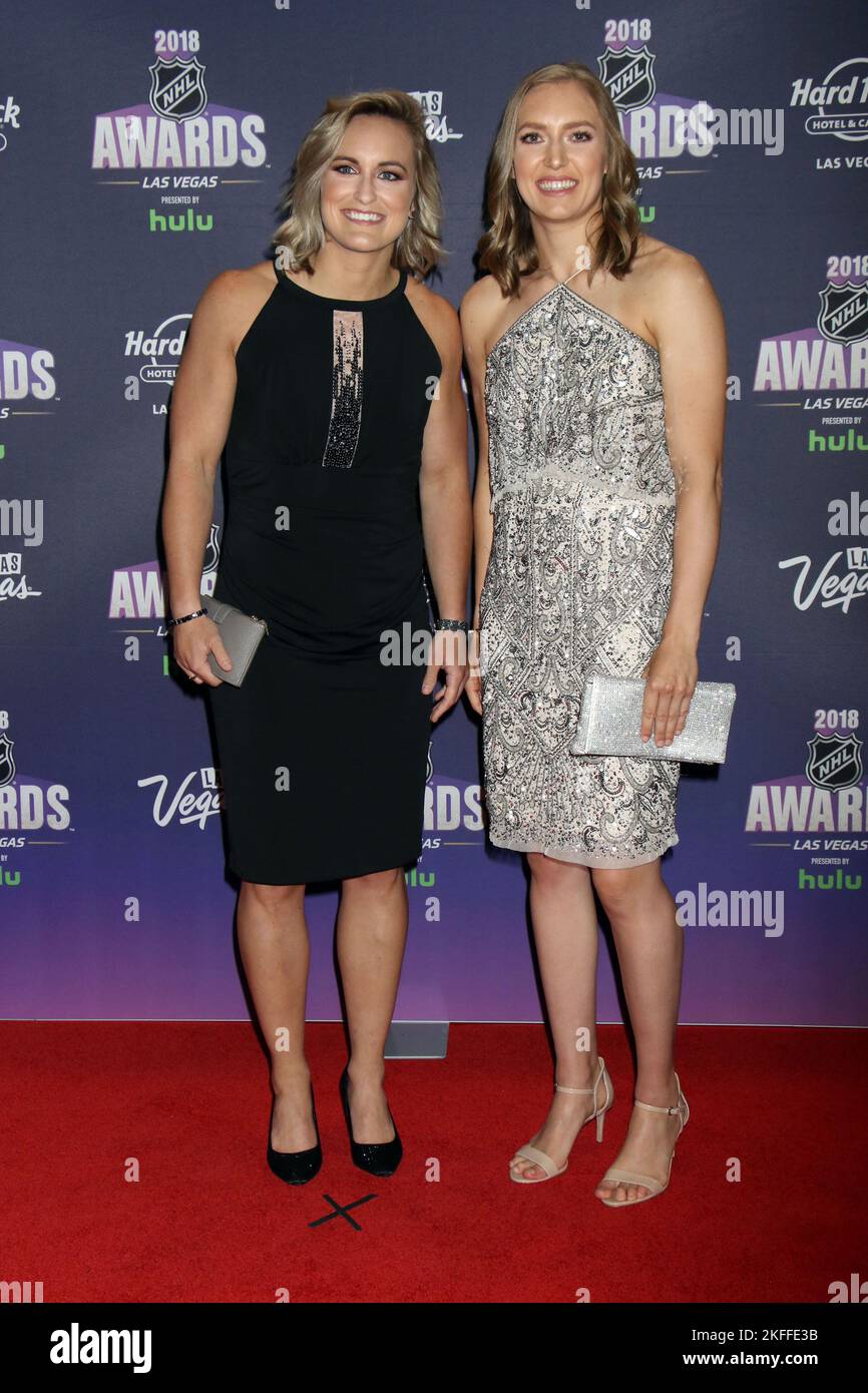 Marie-Phillip Poulin and Brianne Jenner attending the 2018 NHL Awards ...