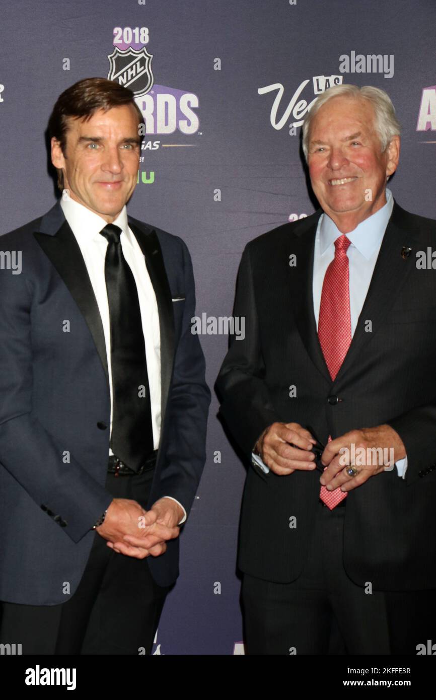 George McPhee and Bill Foley attending the 2018 NHL Awards at the Hard ...