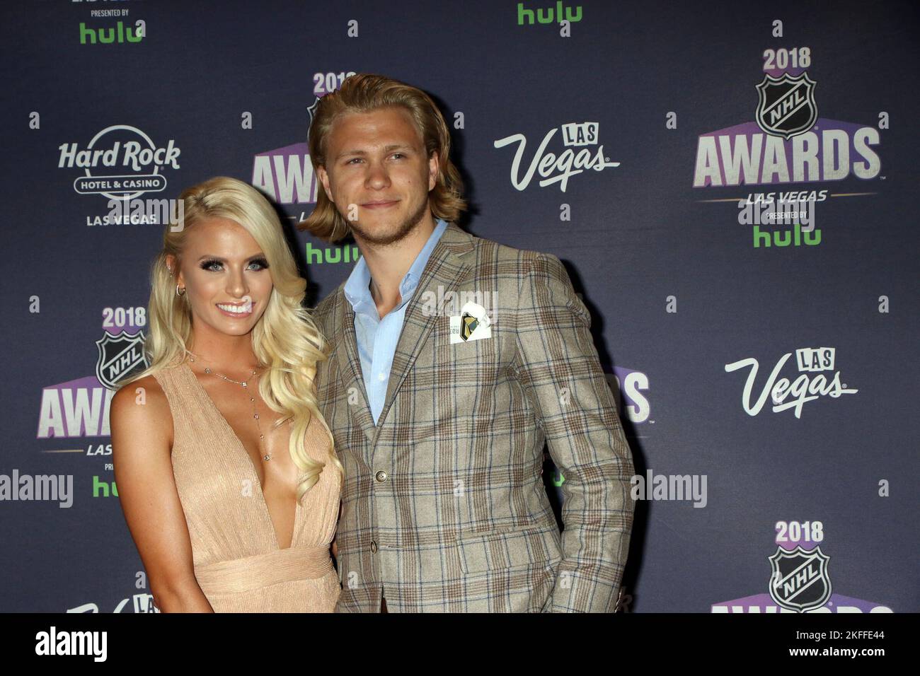 William Karlsson and Emily Ferguson attending the 2018 NHL Awards at ...