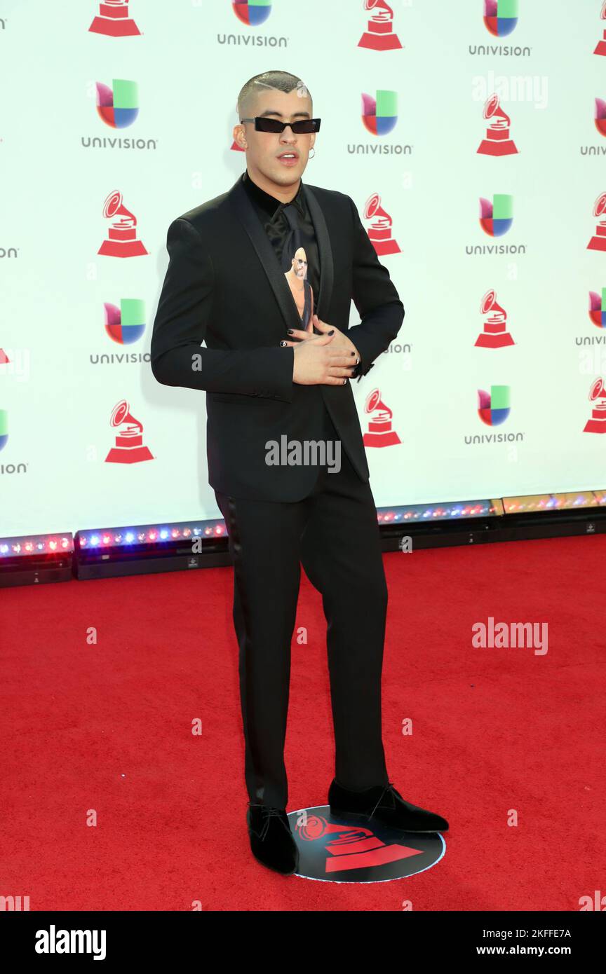 Bad Bunny attending the 19th Annual Latin Grammy Awards 2018, MGM Grand ...