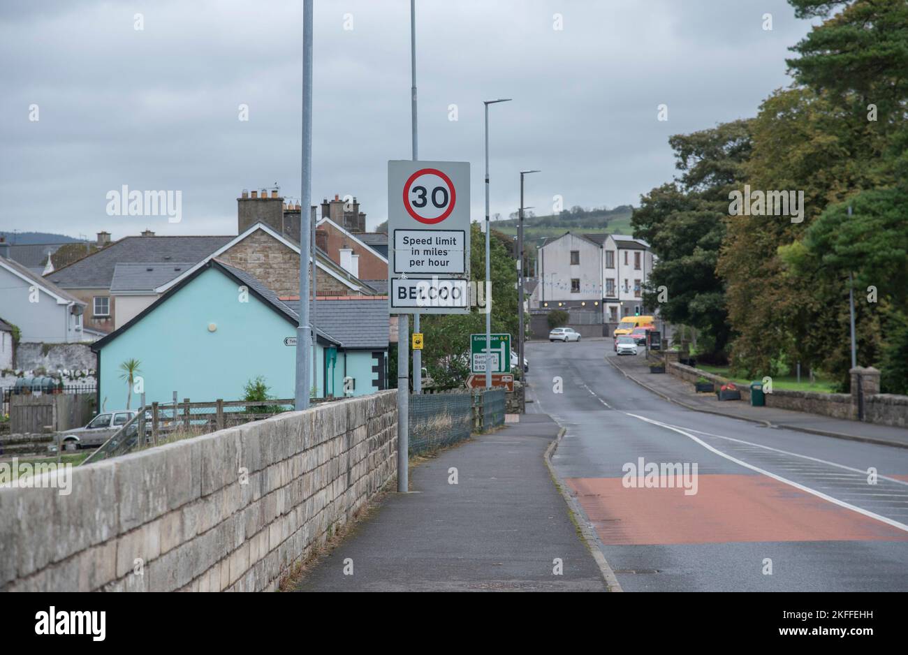 Entering Belcoo in County Fermanagh Northern Ireland Stock Photo - Alamy
