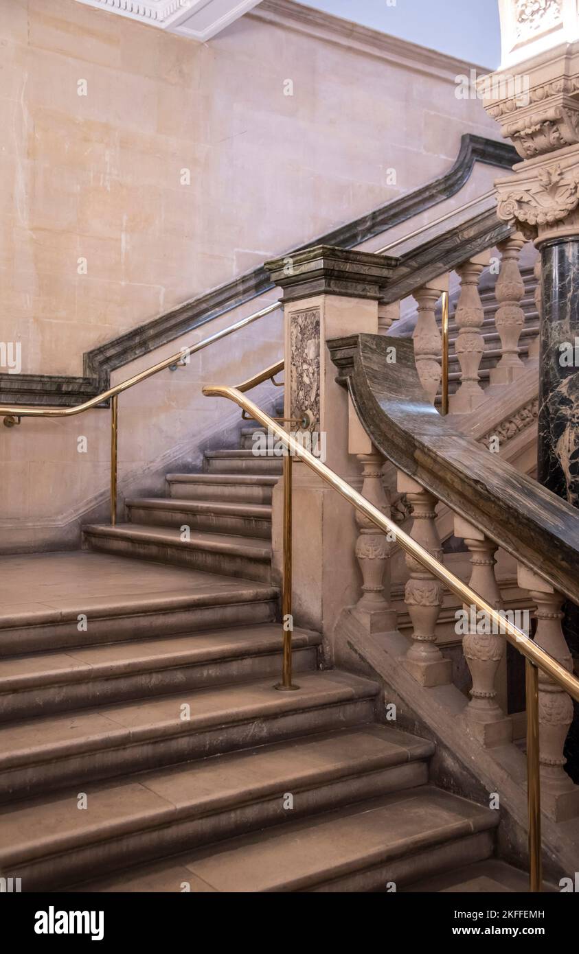 Marble stairwell in the National Museum of Ireland in Dublin Stock ...