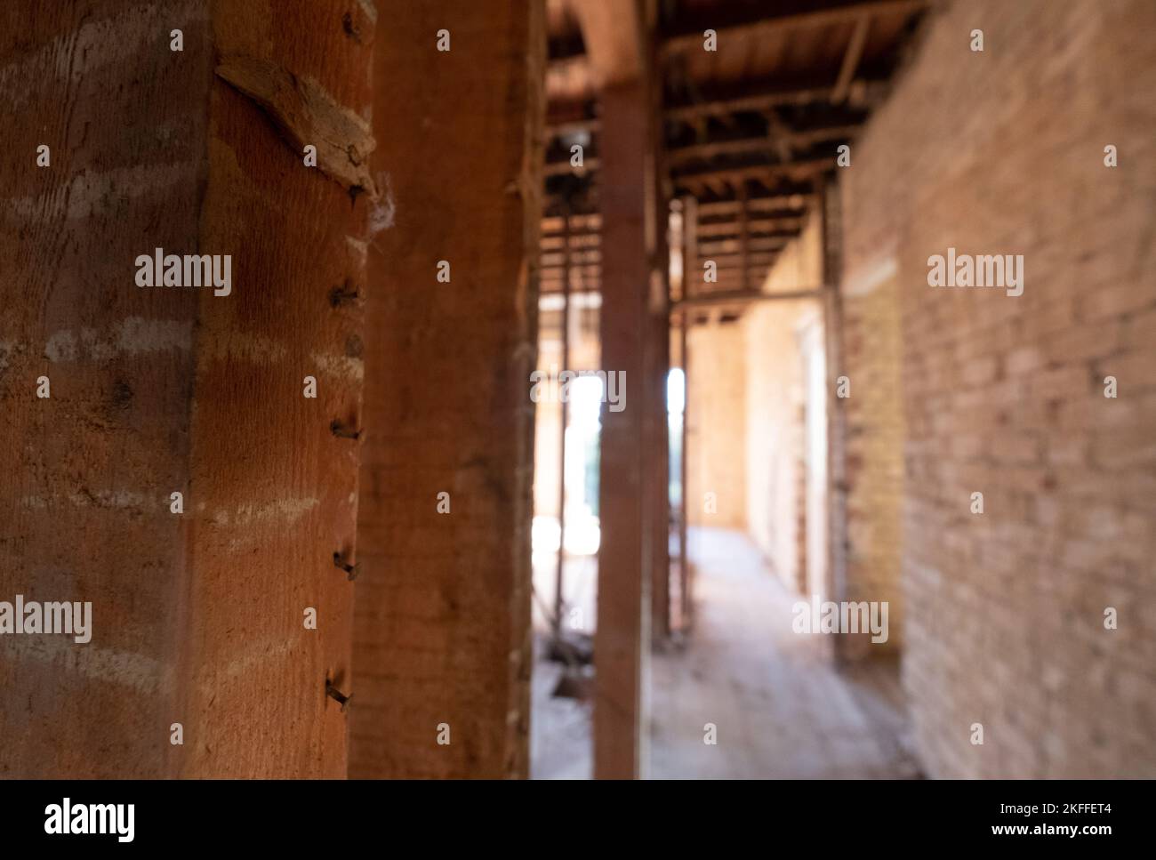 Building work underway in a suburban Edwardian house in Pinner ...