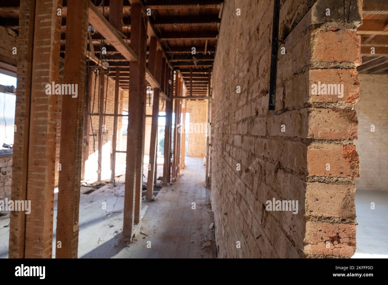 Building work underway in a suburban Edwardian house in Pinner ...
