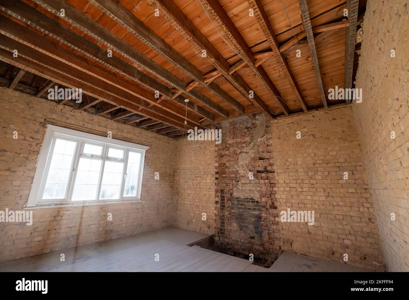 Building work underway in a suburban Edwardian house in Pinner ...