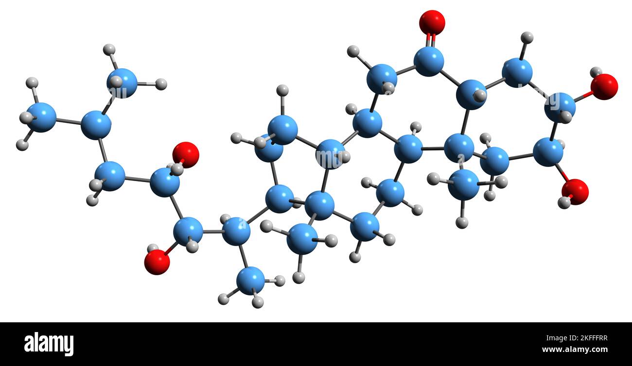 3D image of brassion skeletal formula - molecular chemical structure of ...