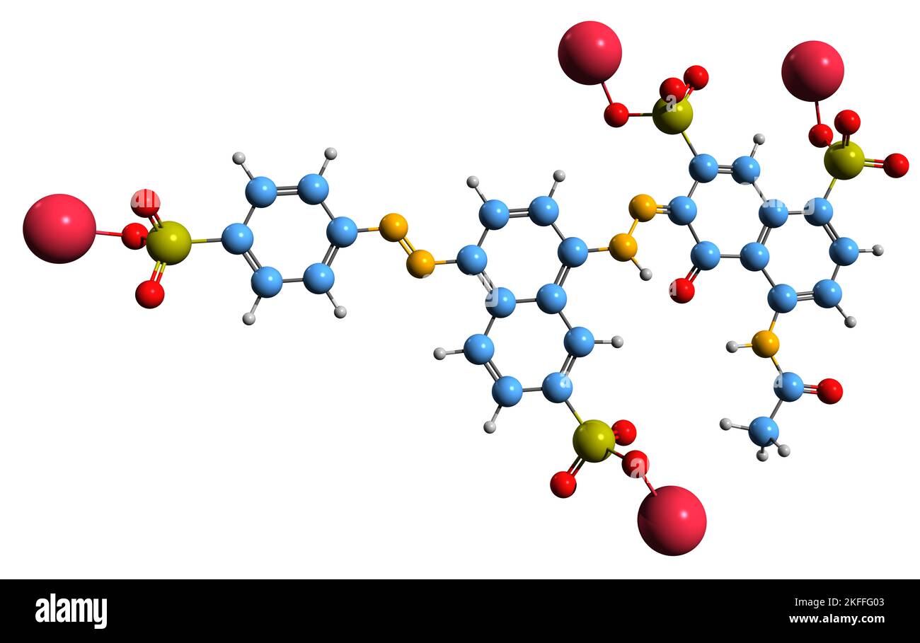 3D image of Brilliant Black BN skeletal formula - molecular chemical ...