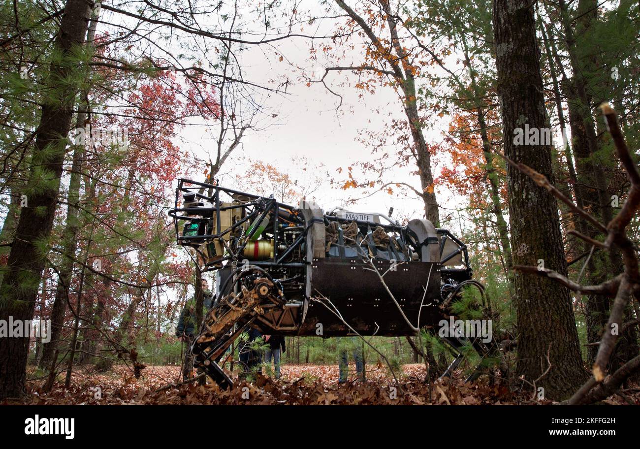 The Legged Squad Support System, or LS3, is demoed by engineers at Fort ...