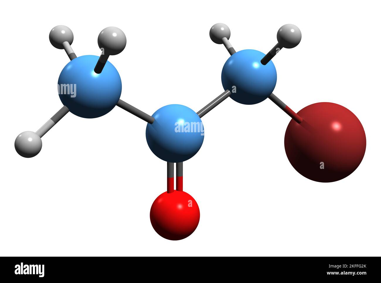 3D image of Bromoacetone skeletal formula - molecular chemical ...
