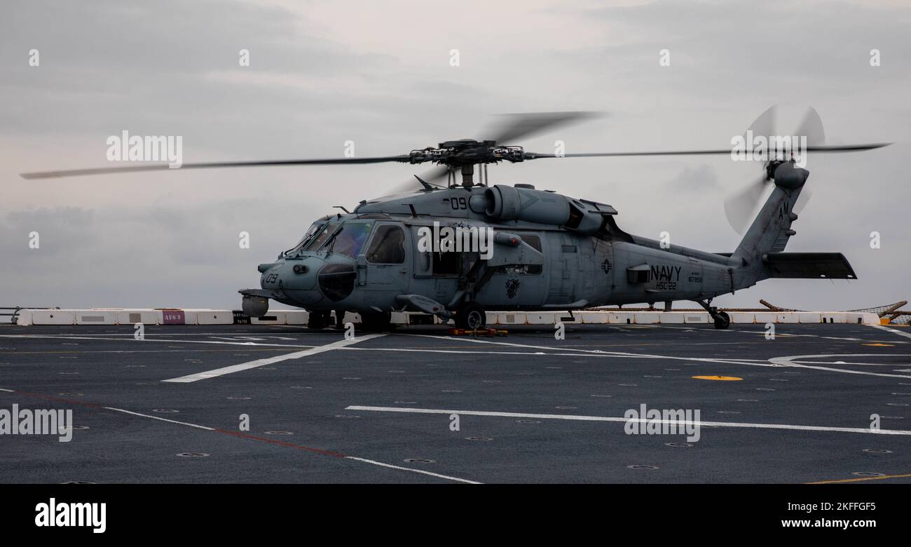 ATLANTIC OCEAN (Sept. 14, 2022) – A MH-60 Sea Hawk helicopter pilot ...