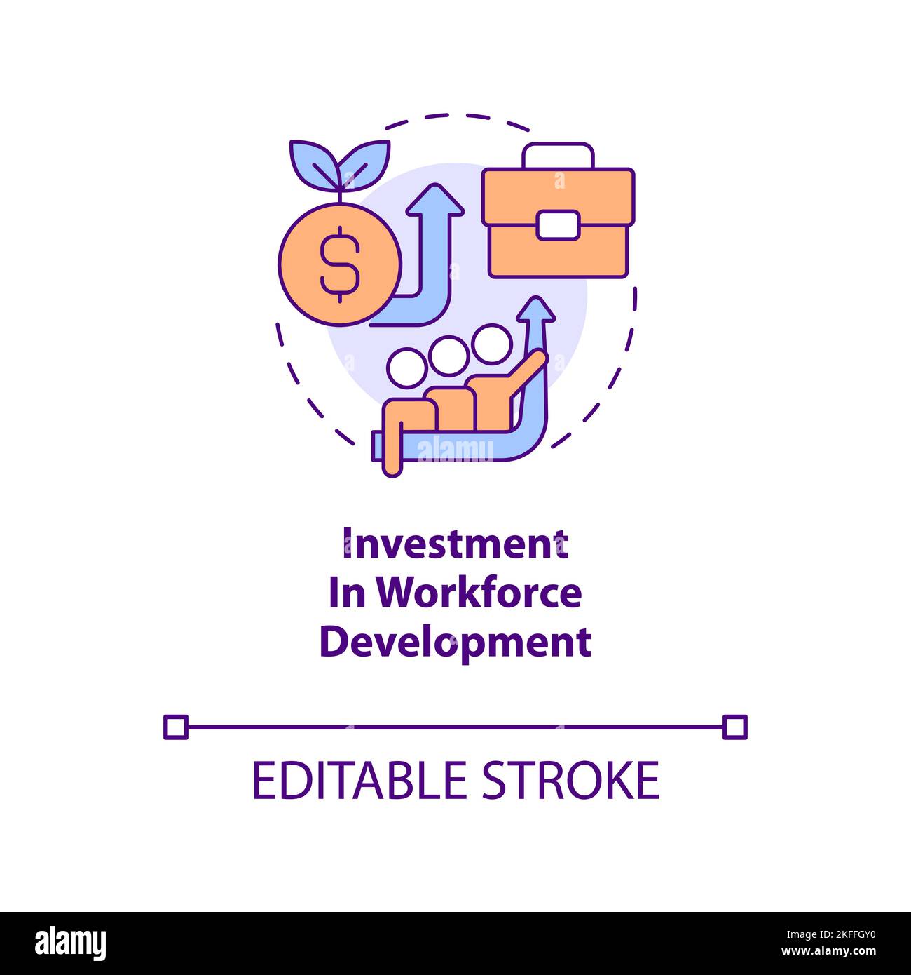 Investment in workforce development concept icon Stock Vector Image ...