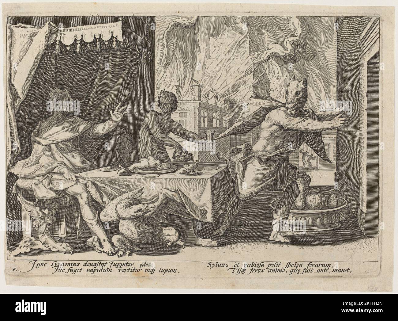 Lycaon Changed into a Wolf, 1589 Stock Photo - Alamy