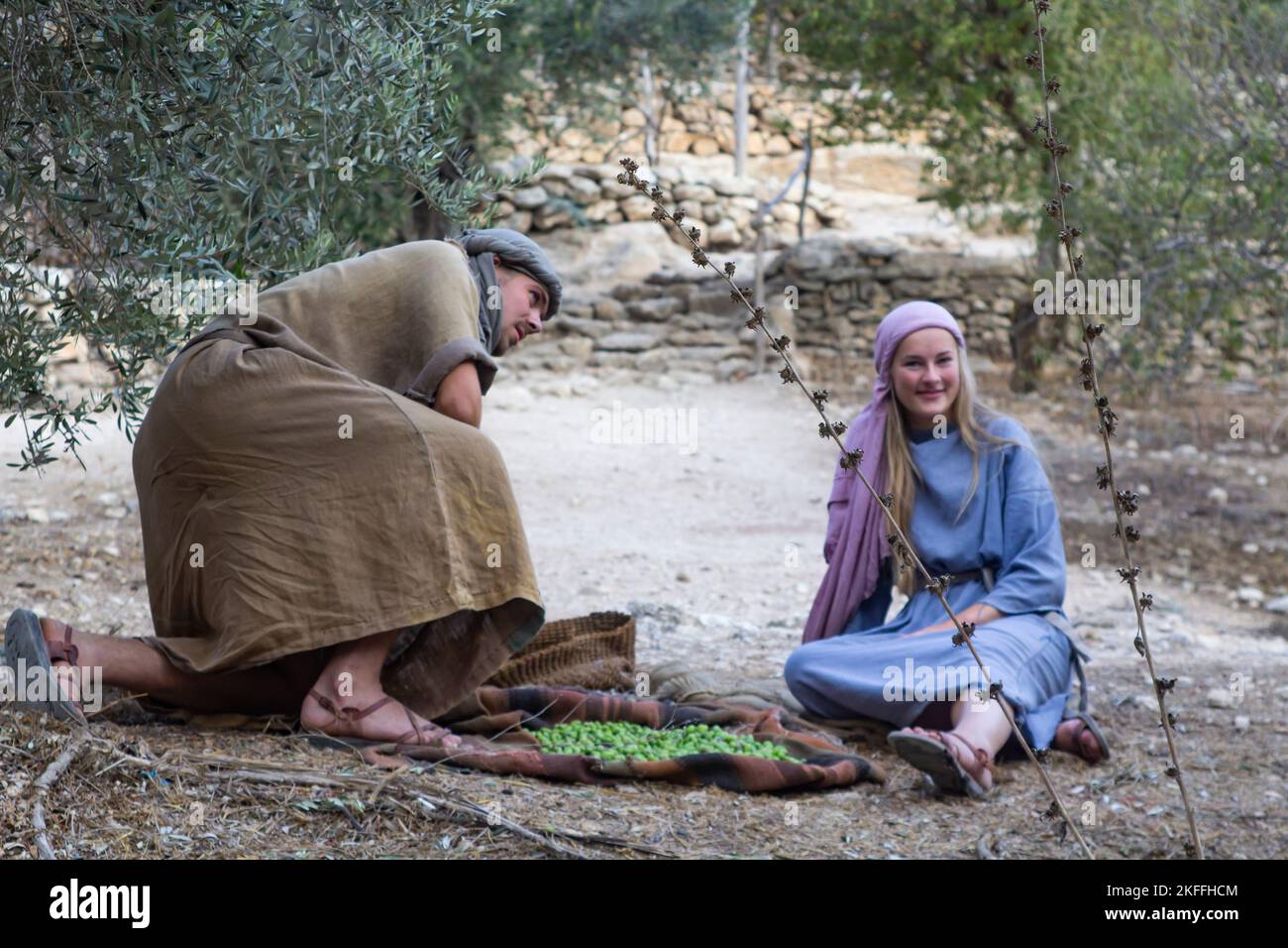 4 November 2022 A young couple in traditional clothing, grading ...