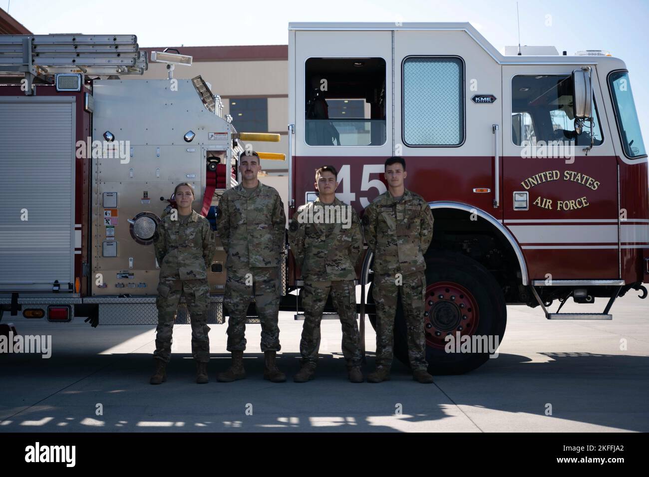 From left to right, U.S. Air Force Airman Riley Holland, Airman Abel ...