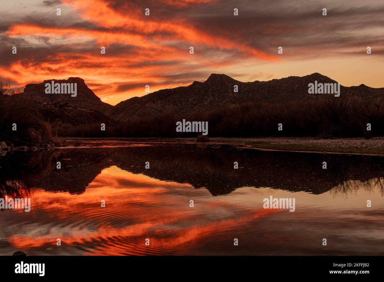 Golden Hour At The Lower Salt River Stock Photo - Alamy
