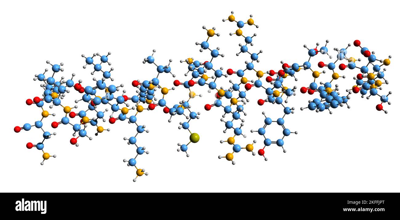 3D image of Vasoactive intestinal peptide skeletal formula - molecular ...
