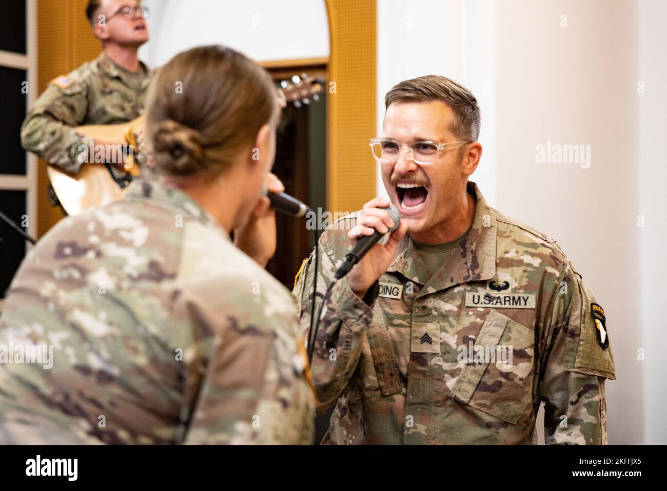 U.S. Army Sgt. Thomas Borgerding and Sgt. 1st Class Christine Permenter ...