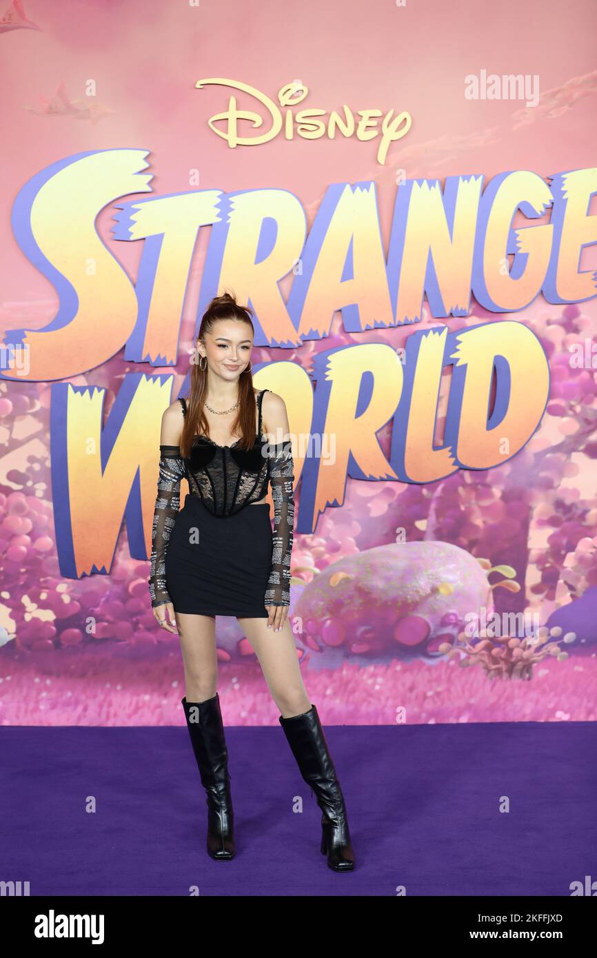Frankie Sims attends the UK Premiere of "Strange World" at Cineworld ...