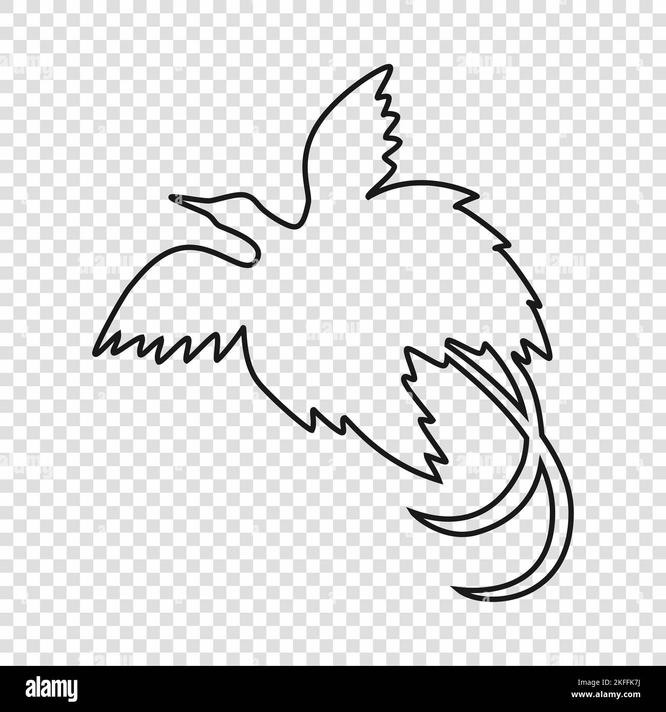 Thin line emblem of Papua New Guinea. National symbol on transparent ...
